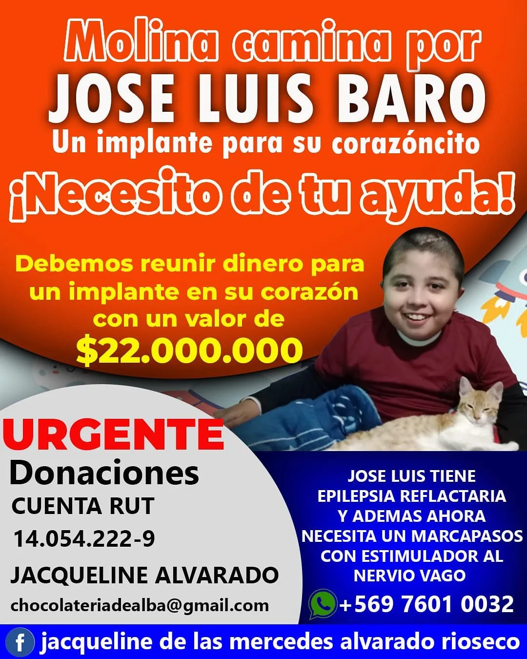 Molina se moviliza para apoyar a José Luis Baro, menor que necesita ...